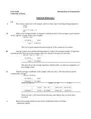 Empirical Homework Docx ECO K University Of Texas Introduction To Econometrics Empirical