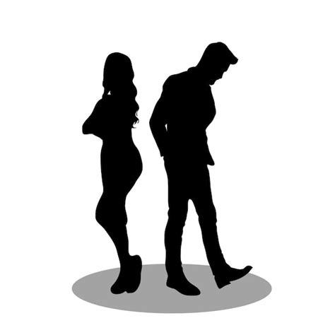 Vector De Silueta De Pareja Vector Premium