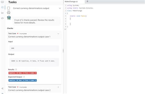 Solved m Instructions MakeChange cs آنا Write a program Chegg