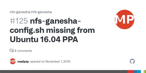 Nfs Ganesha Config Sh Missing From Ubuntu PPA Issue Nfs Ganesha Nfs Ganesha GitHub