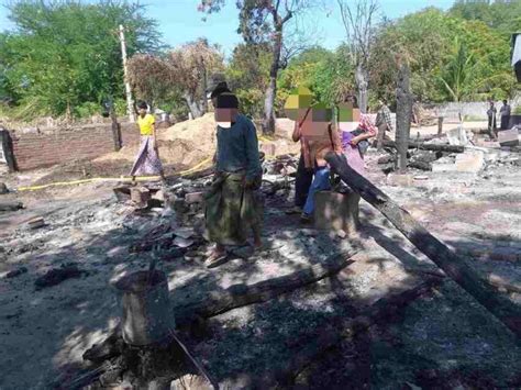 စစ်တပ်၏ အကြောင်းမဲ့ မီးရှို့ဖျက်ဆီးခံရသည့် ပုလဲမြို့နယ် အေးကုန်းကျေးရ