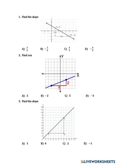 Slope Of Line Worksheet Live Worksheets Worksheets Library