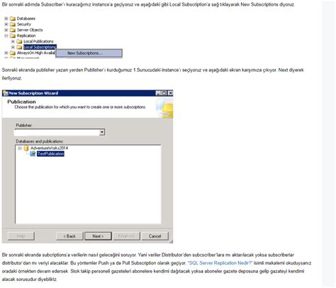 Adım Adım Mssql Transactional Replication Kurulumu Veritabani Orgveritabani Org