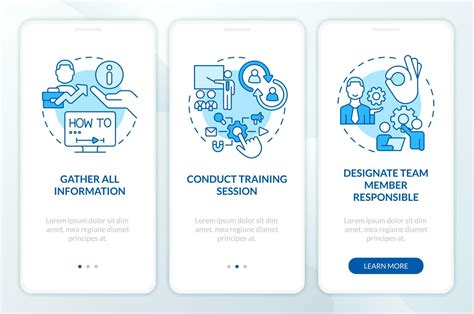 Adjusting Business App Tips Blue Onboarding Mobile App Screen Walkthrough 3 Steps Editable