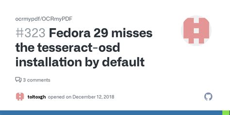 Fedora 29 Misses The Tesseract Osd Installation By Default · Issue 323
