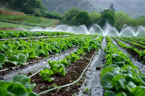 Premium Photo Optimizing Water Use In Agricultural Irrigation Systems For Efficient Farming