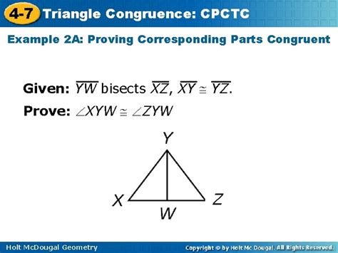 4 7 Triangle Congruence Cpctc Objective Use Cpctc