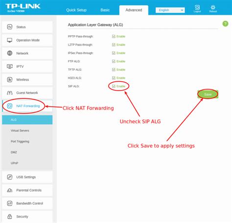 Turn Off SIP ALG On TP Link Router Cybertel Telecom