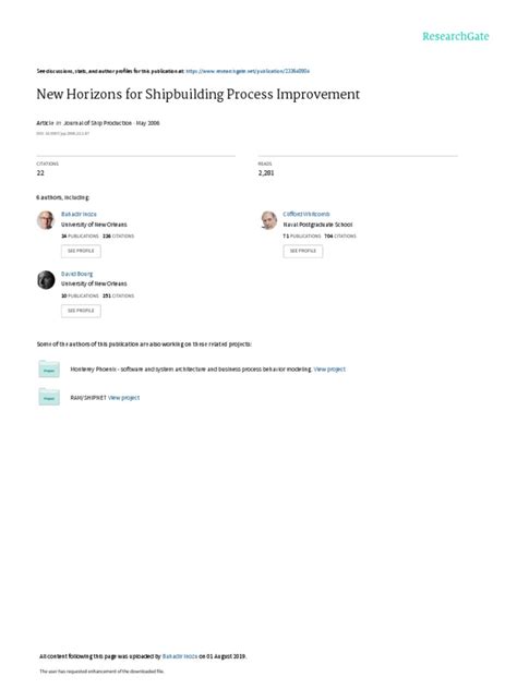 Methodology For Improving Productivity In Shipbuilding Pdf Design