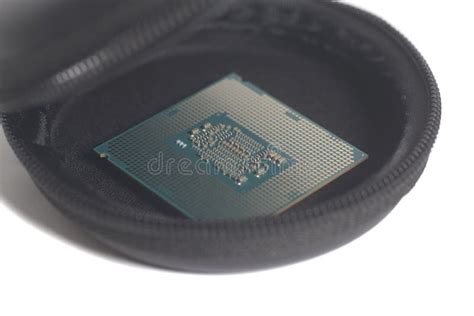 Central Processing Unit Cpu Processor Microchip On The Packaging Box