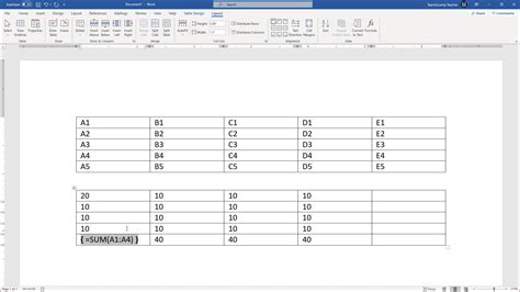 View Formulas In A Table In Word Instructions TeachUcomp Inc