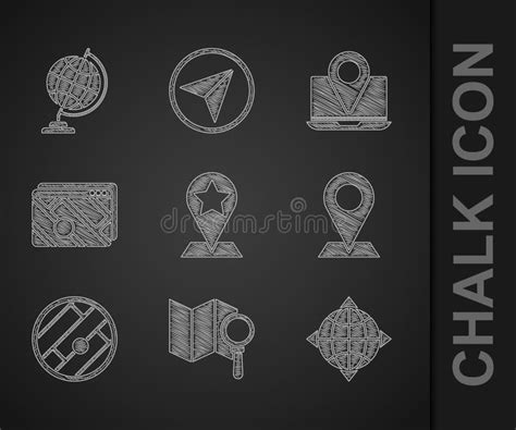 Set Location World Globe With Compass Route Location Radar Infographic Of City Map