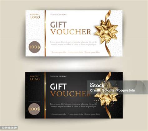 벡터는 럭셔리 선물 상품권 선물 상자와 리본 세트 우아한 축제 선물 카드 쿠폰 및 인증서에 대 한 템플릿 할인 쿠폰 서식 파일 벡터 일러스트 레이 션 Eps10 쿠폰에 대한