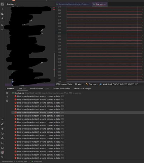 Formatting Errors Cannot Be Turned Off Line Break Is Redundant Around Comma In Lists Rider