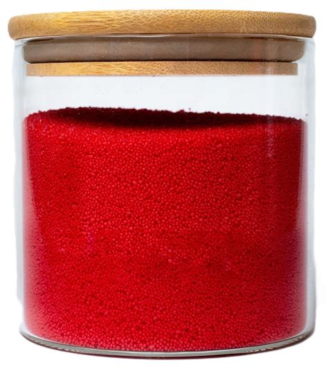 ციმციმი წითელი ქვიშის სანთელი ვანილის არომატით შუშის ჭიქაში 300