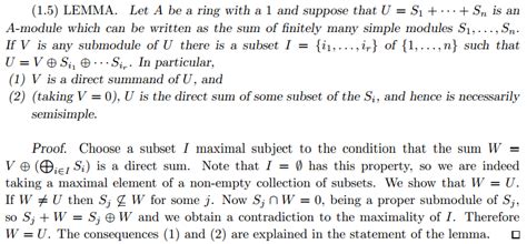 Representation Theory Submodules Of Direct Sums Of Simple Modules