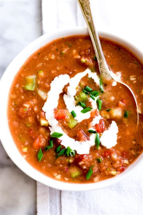 The Best Traditional Gazpacho 10 Minute Blender Recipe Foodiecrush