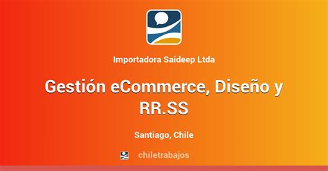 Gestión Ecommerce Diseño Y Rrss Santiago Chiletrabajos