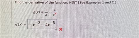 Solved Find The Derivative Of The Function Hint See