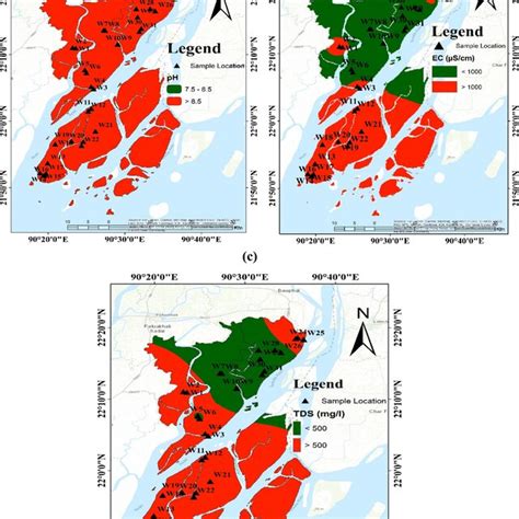 Spatial Variation Map Of A Ph B Ec And C Tds Download Scientific Diagram