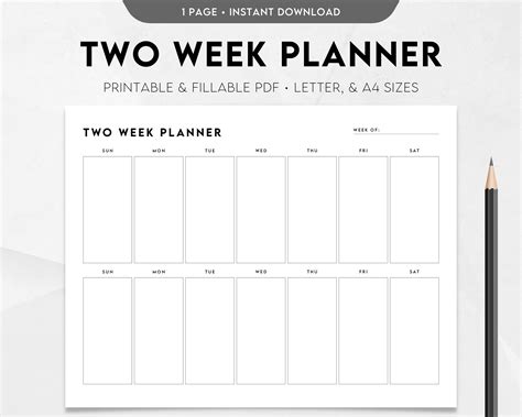 4 Week Planner Printable