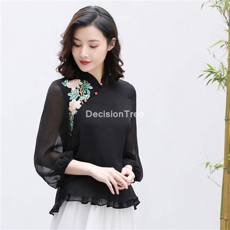 Chinese Traditional Top Qipao Shirt Woman Cheongsa Grandado