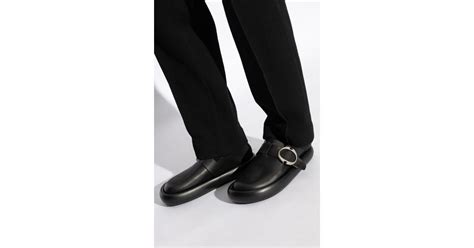 McQueen Leather Slides Arc In Black For Men Lyst