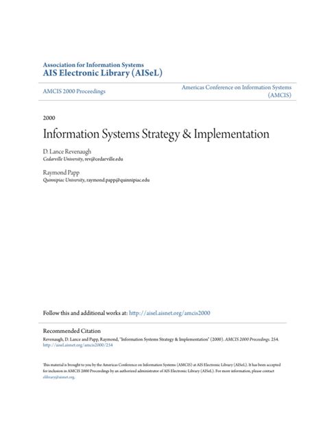 Information Systems Strategy And Implementation Pdf