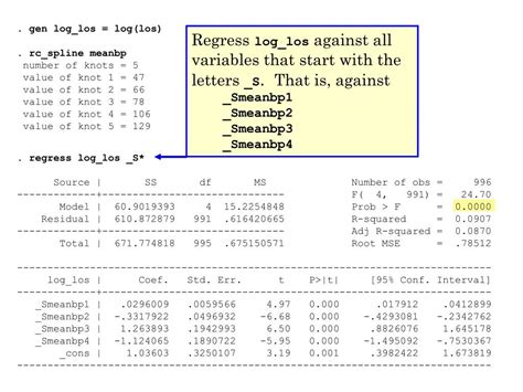Ppt Using Stata 9 To Model Complex Nonlinear Relationships With Restricted Cubic Splines