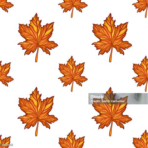 Maple Tree Leaf Seamless Pattern Stock Illustration Download Image Now Art Autumn