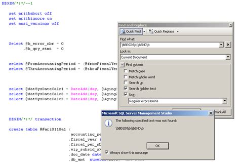 Regex Find Not Working In Ssms Query Window Stack Overflow
