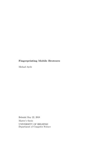 Fingerprinting Mobile Browsers Pdf Cookie Hypertext Transfer Protocol