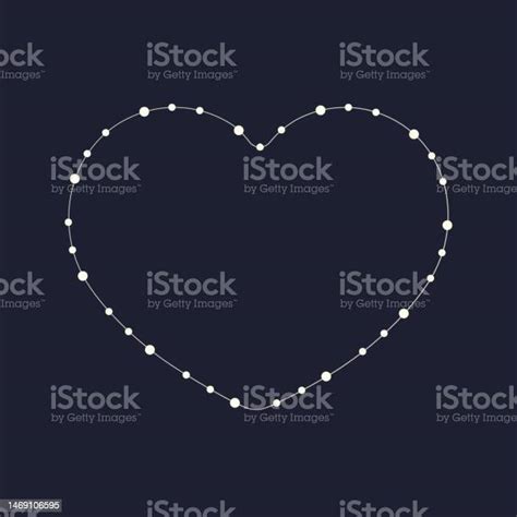 요정 조명 하트 테두리 프레임 어두운 배경에 격리된 텍스트 공간이 있는 흰색 문자열 화환 크리스마스 트리 투명도가 있는 새해 파티 장식 템플릿 개념에 대한 스톡 벡터 아트