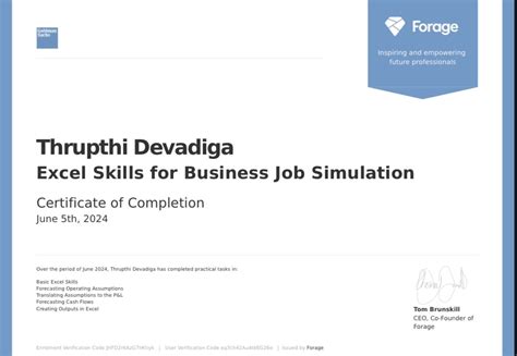 Completed Excel Skills For Business Simulation Thrupthi S Devadiga Posted On The Topic Linkedin