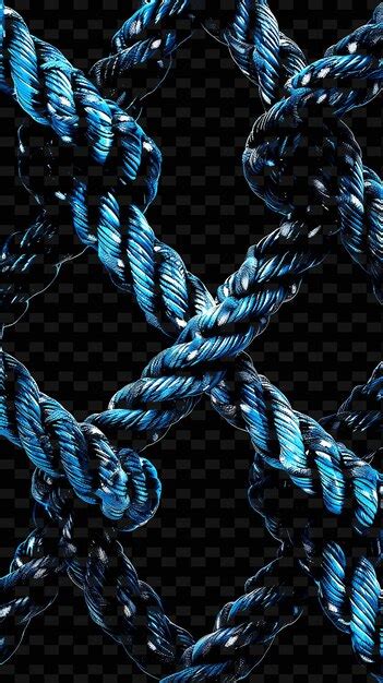 Premium Psd A Blue Rope With A Pattern Of Interlocking Chains