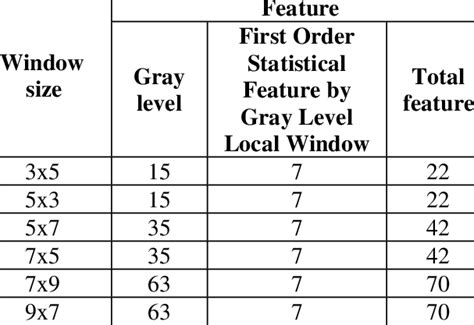 Data Dimensions For Each Window Size Download Scientific Diagram