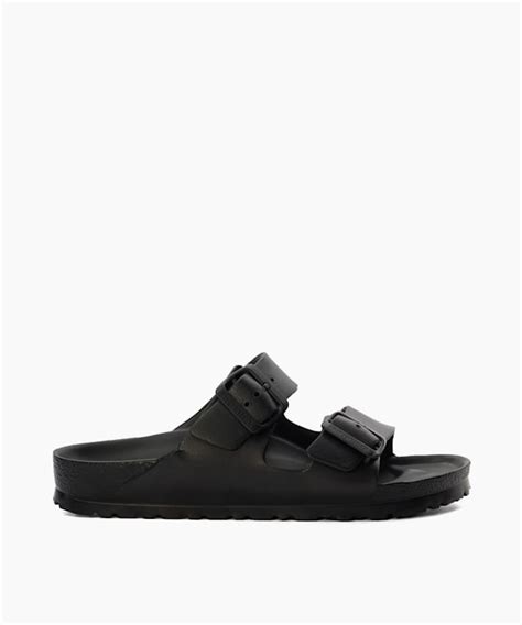 Arizona Eva Lad Black Casual Double Strap Sliders Dune London