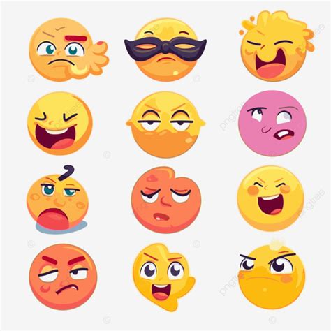 이모티콘 클립 아트 흰색 배경 만화에 감정 감정의 집합 벡터 이모티콘 클립 아트 만화 Png 일러스트 및 벡터 에 대한 무료 다운로드 Pngtree