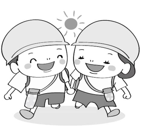 ここからダウンロード 遠足 イラスト 白黒 イラスト画像ギャラリー