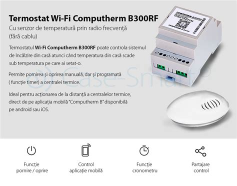 Termostat Computherm B300rf Wi Fi Cu Senzor De Temperatura Fara Fir Timer Control De Pe