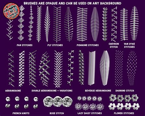 Procreate Metallic Stitch Embroidery Brush Set Procreate Brushes Free