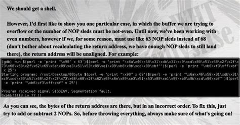 attack on stack [part 6] smash the stack visualization nop sled