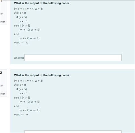 Solved T Of Estion What Is The Output Of The Following Code