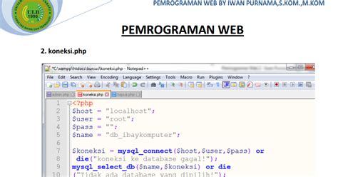 Materi Kuliah Pemrograman Web Semester V Pertemuan 3