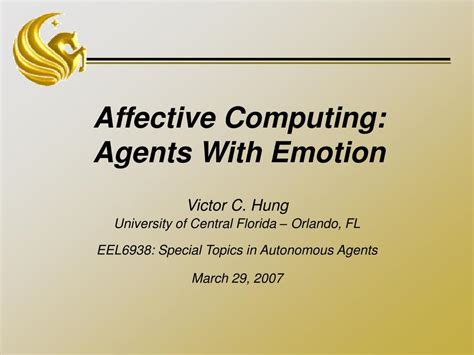 Ppt Affective Computing Agents With Emotion Powerpoint Presentation Id168558