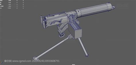 Vickers维克斯机枪 马克沁机枪3dmaya模型 枪械模型模型下载 摩尔网CGMOL
