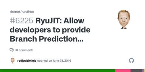 Ryujit Allow Developers To Provide Branch Prediction Information · Issue 6225 · Dotnetruntime