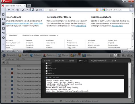 Opera Dragonfly V10 Browser Development And Debugging Tool