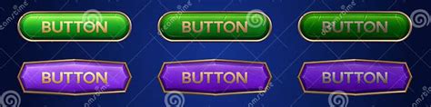 Medieval Ui Game Button Frame Sprite For Animation Stock Vector Illustration Of Decorative