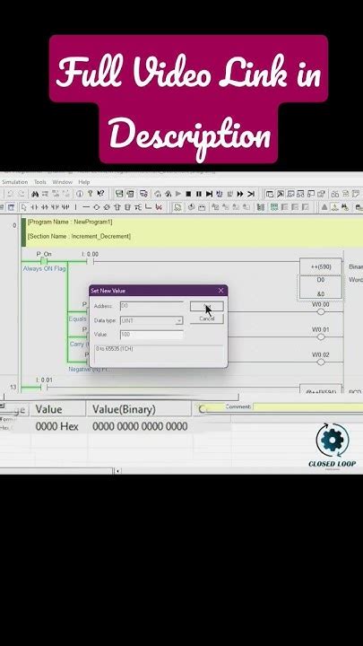 Plc Increment And Decrement Instructions Watch Window Youtube
